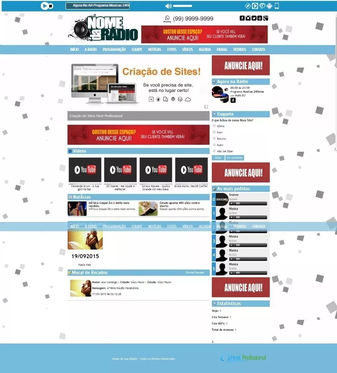 Script Php Site Portal Web Radio Administrável Pronto